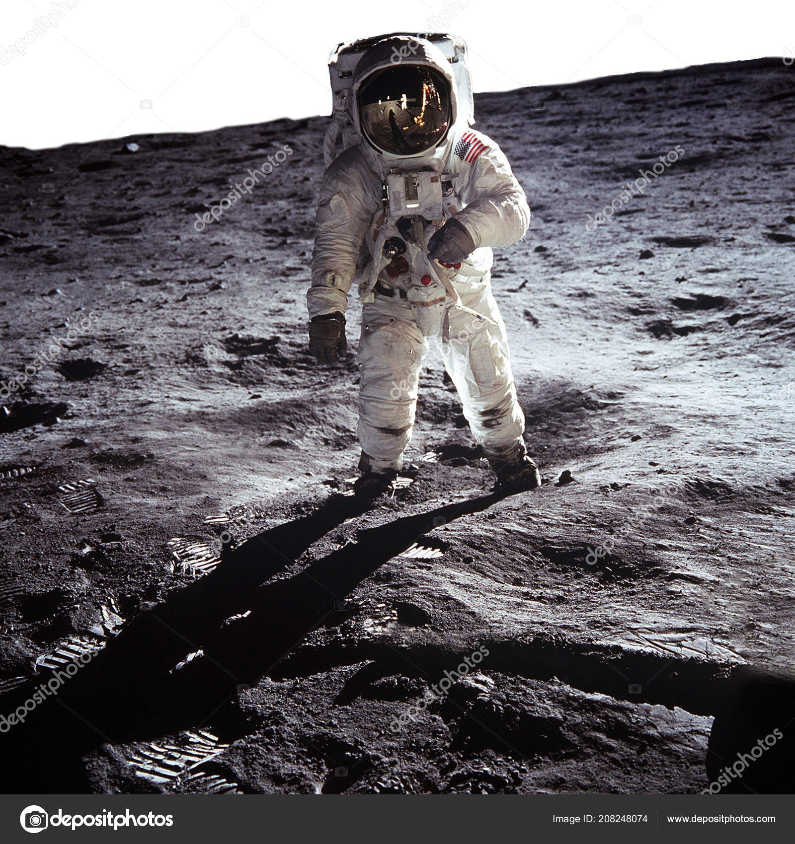The first man on the moon. Cosmonaut. The photo taken from NASA — Stock ...