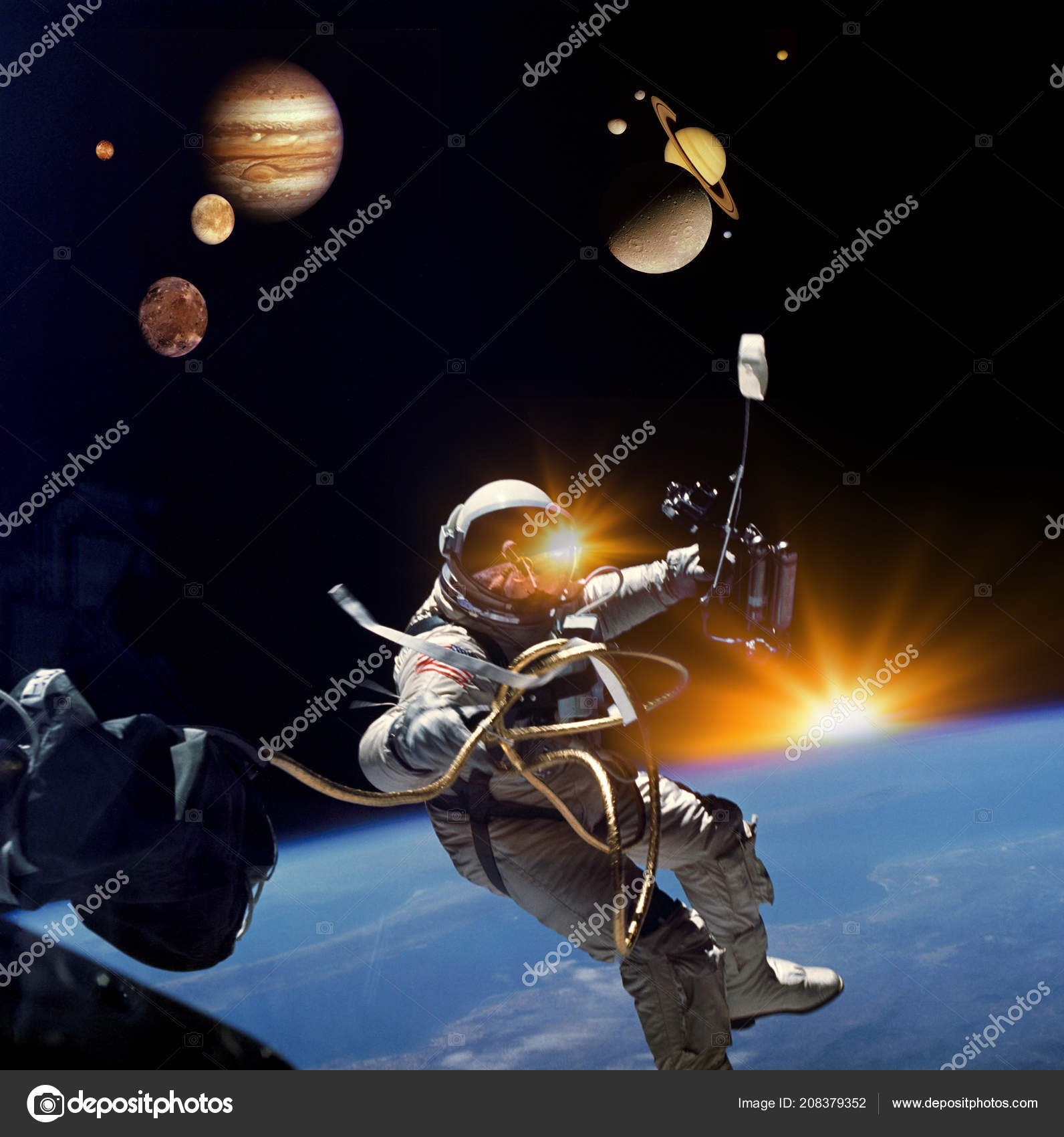 Astronaut flies in space. The photo taken from NASA — Stock Editorial ...