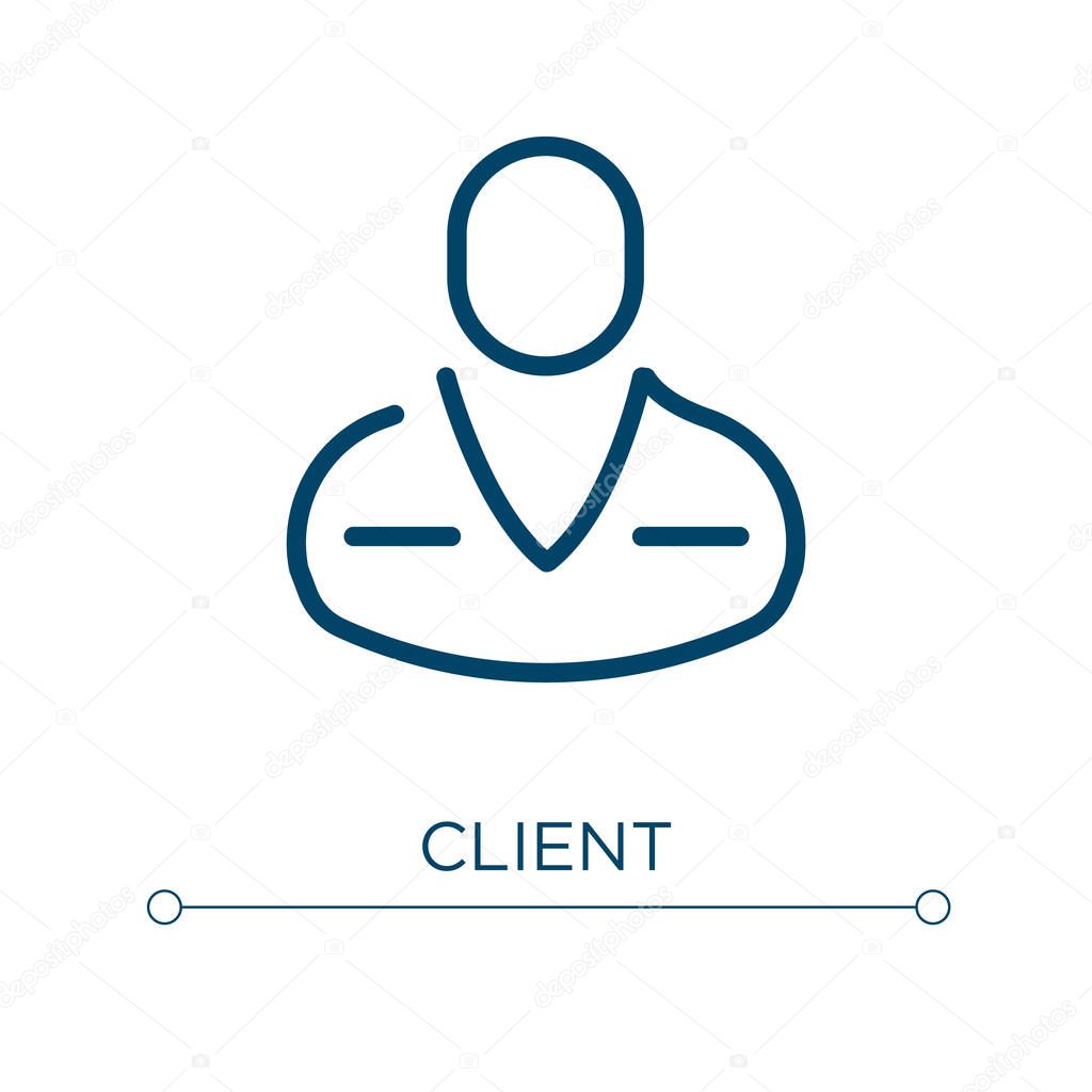 Icono del cliente. Ilustración lineal de vectores. Esquema del vector ...