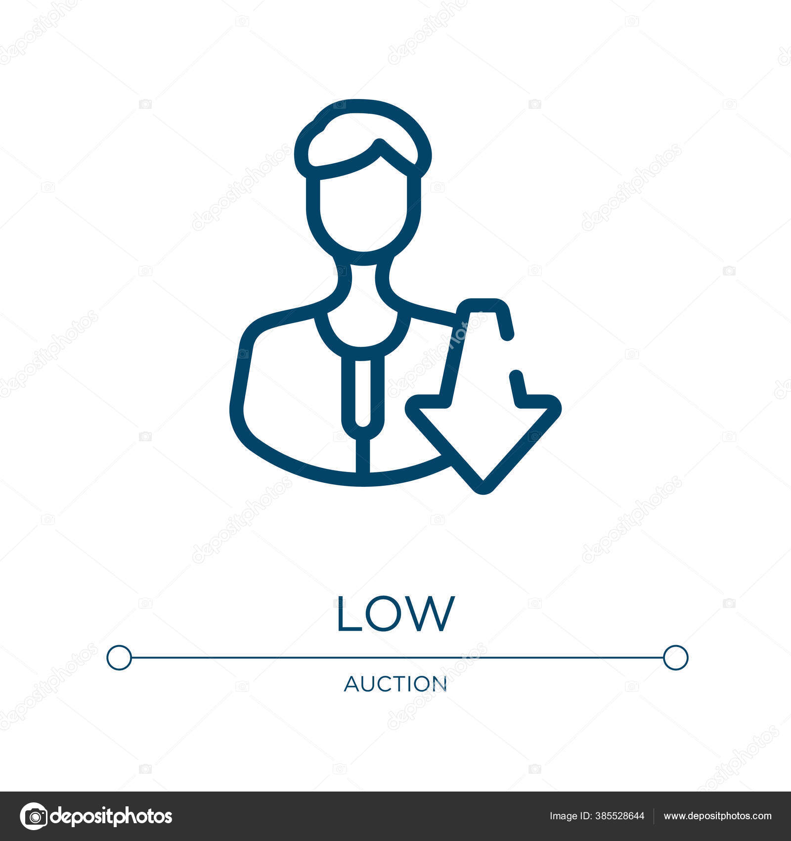 Low Icon Linear Vector Illustration Jobless Collection Outline Low Icon ...