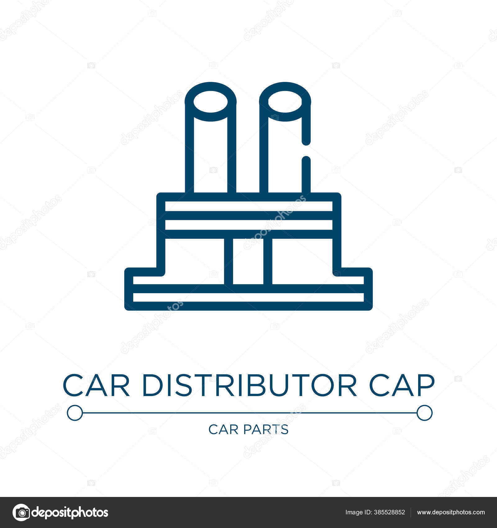 Car Distributor Cap Icon Linear Vector Illustration Car Parts ...