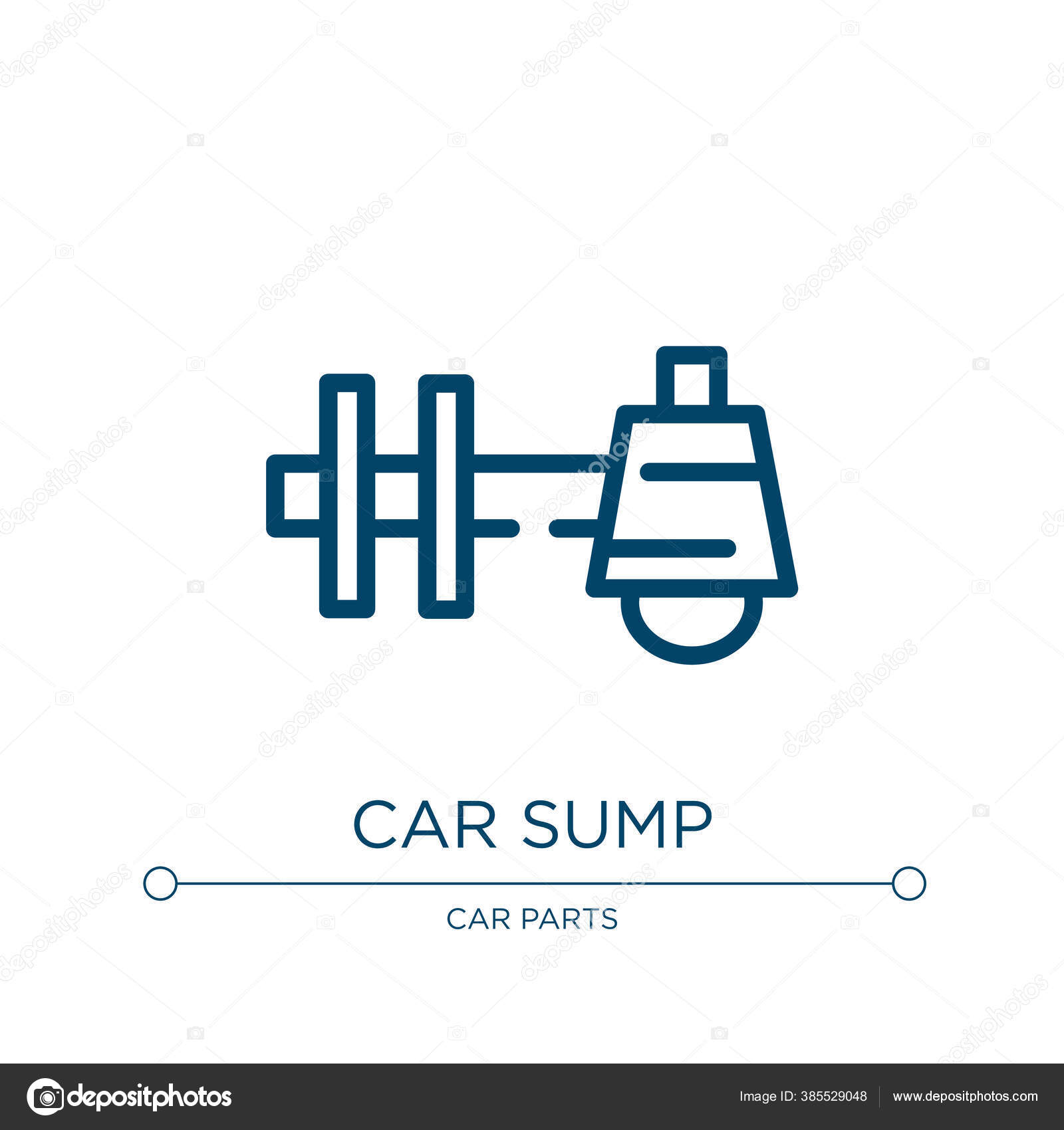 Car Sump Icon Linear Vector Illustration Car Parts Collection Outline ...