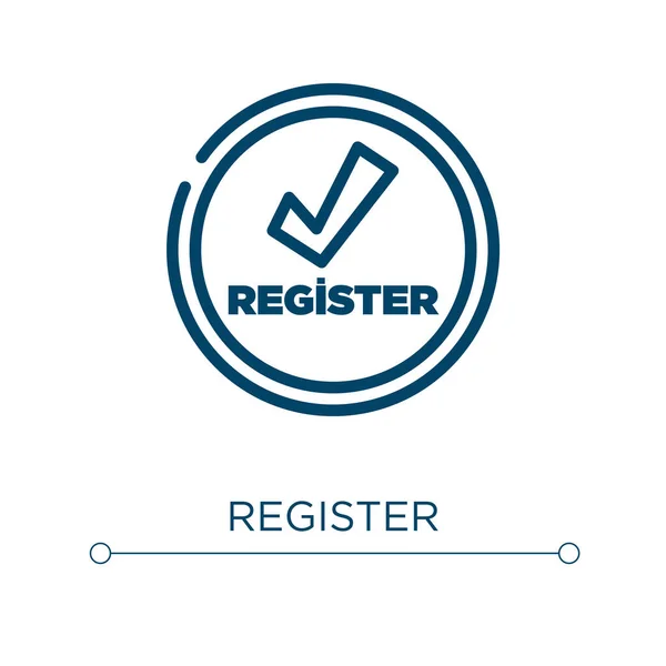 Registrar icono. Ilustración lineal de vectores. Esquema vector icono ...