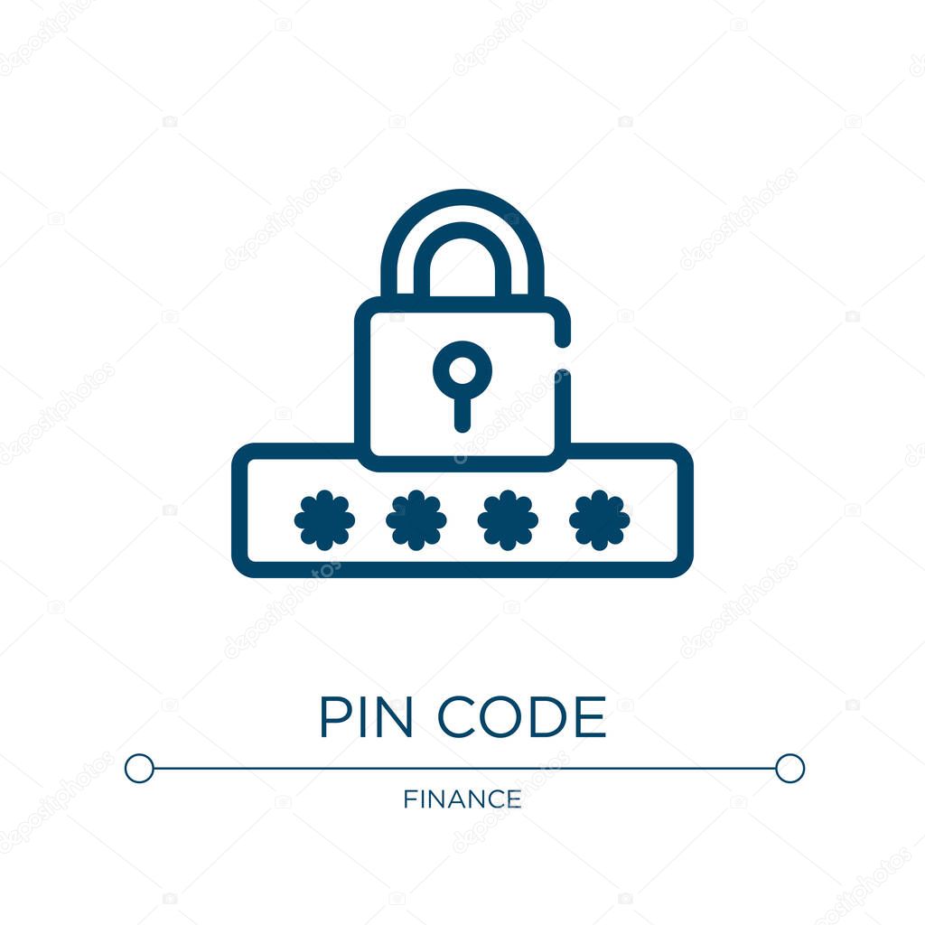 Icono de código pin. Ilustración lineal de vectores de la colección ...