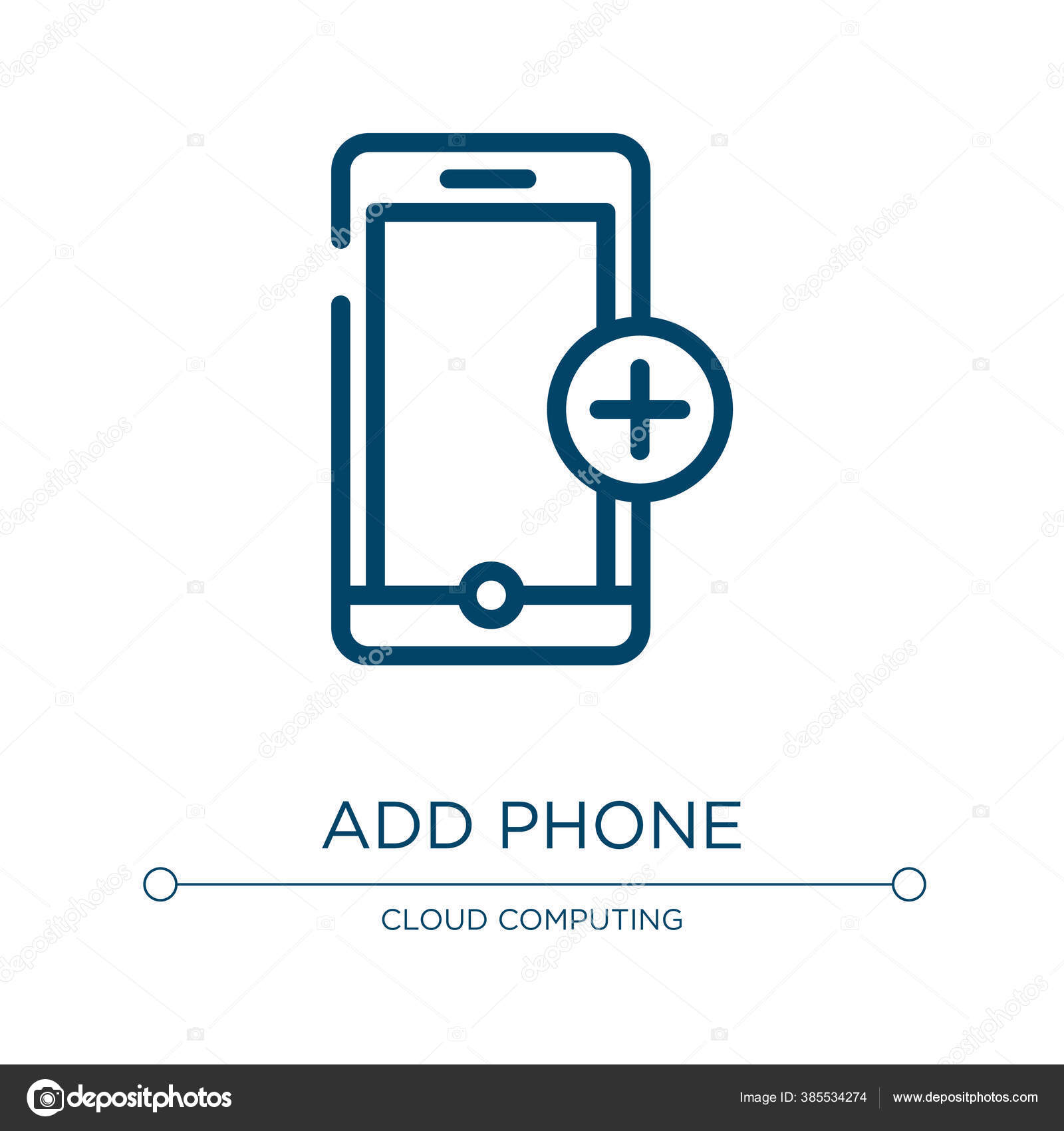 Add Phone Icon Linear Vector Illustration Material Devices Collection ...