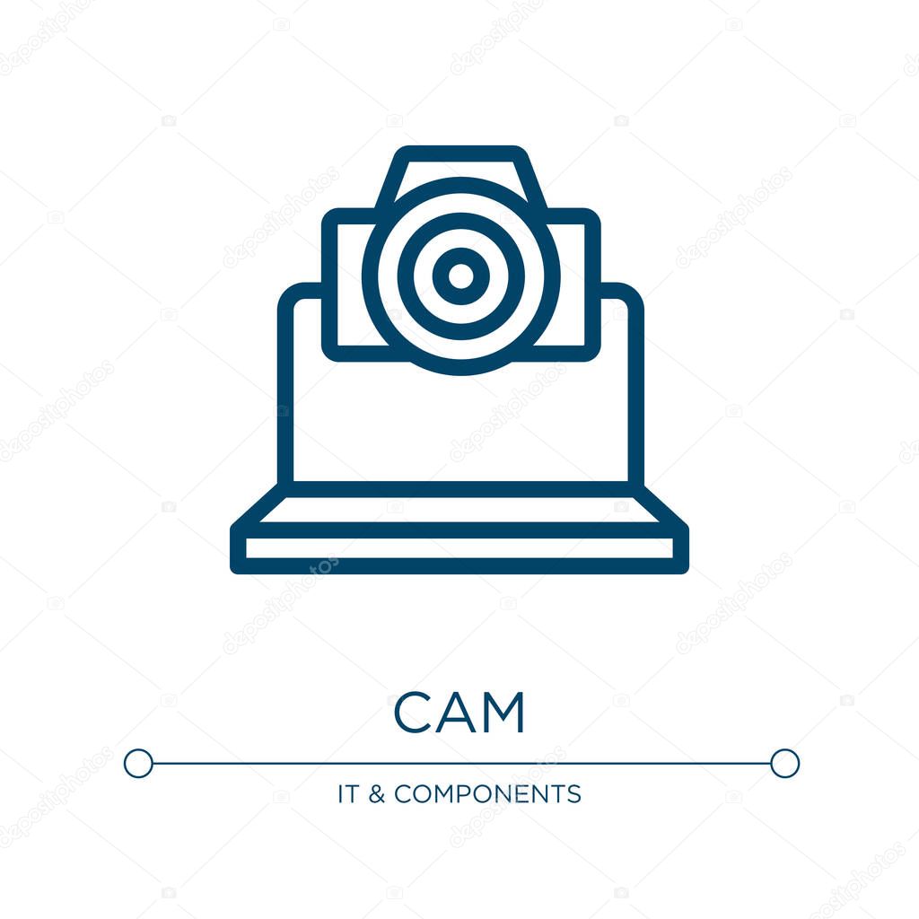 Icono Cam. Ilustración lineal vectorial de la colección de ordenadores ...