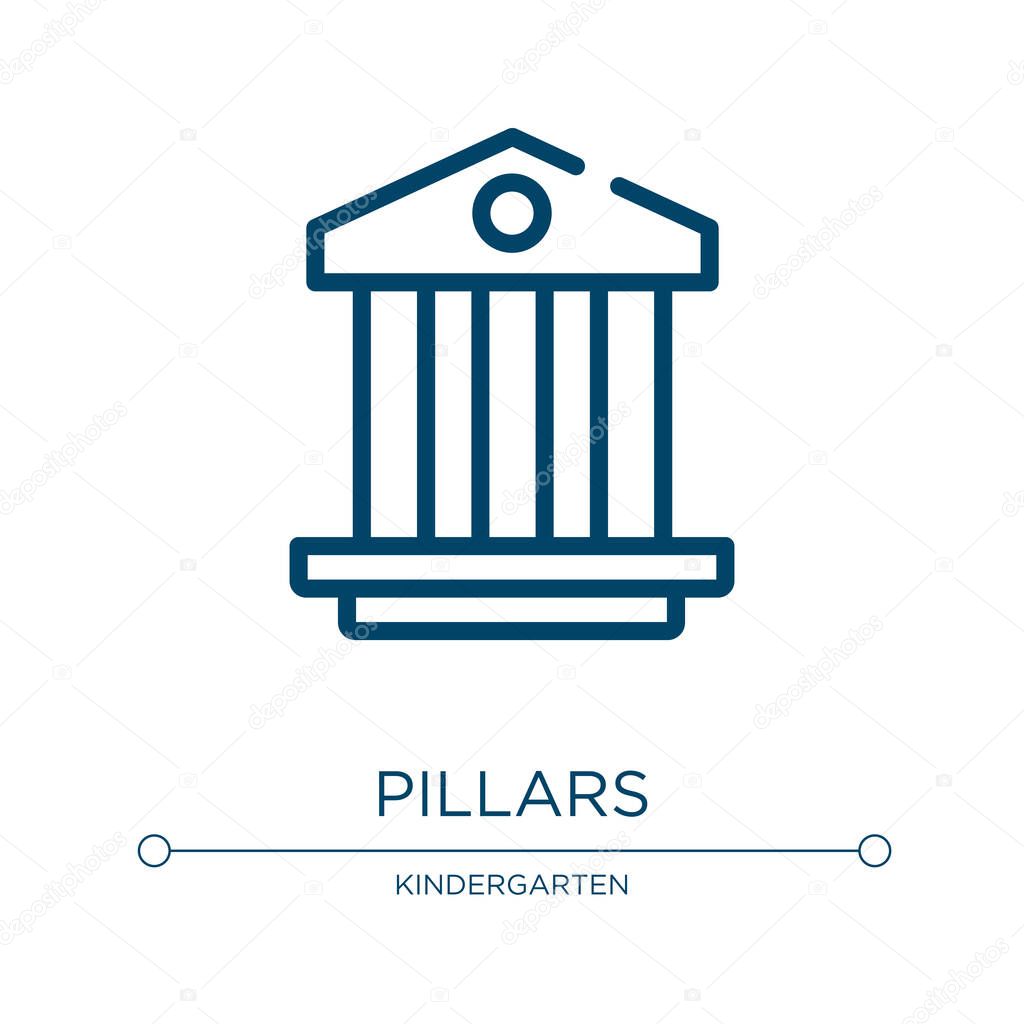 Icono de pilares. Ilustración lineal vectorial de la colección de ...
