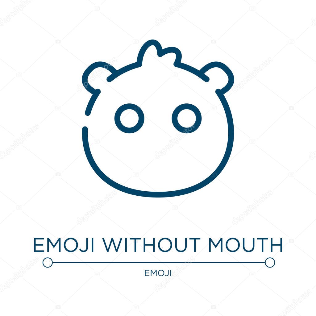Emoji sin icono de boca. Ilustración lineal vectorial de la colección ...