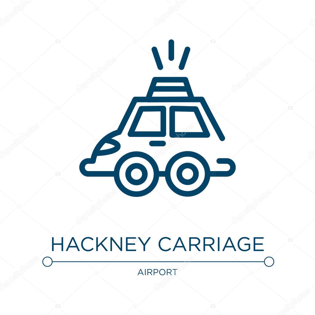 Icono de carro de Hackney. Ilustración lineal vectorial de la recogida ...