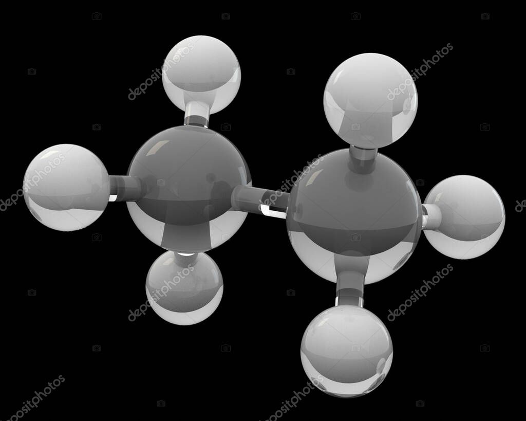 Estructura química 3d molécula de etano 2024