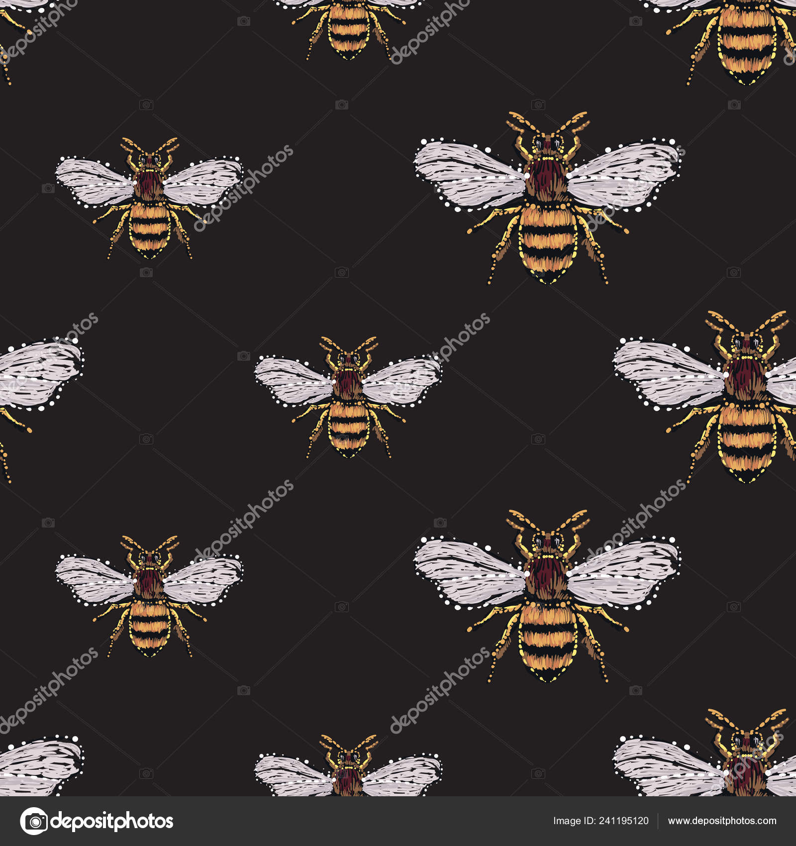 Black Background Insects Vector Illustration Stock Vector Image by ...
