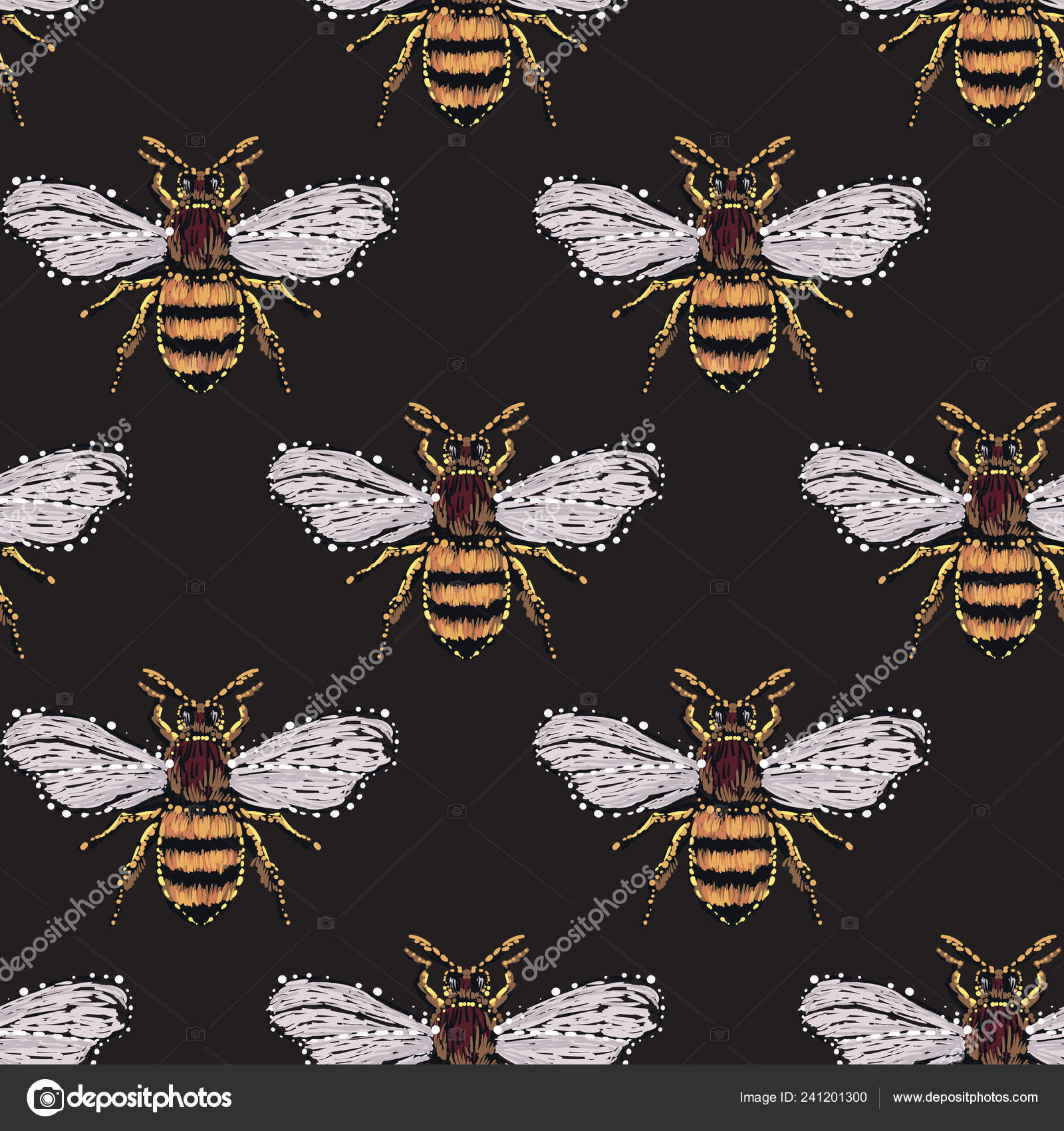 Black Background Insects Vector Illustration Stock Vector Image by ...