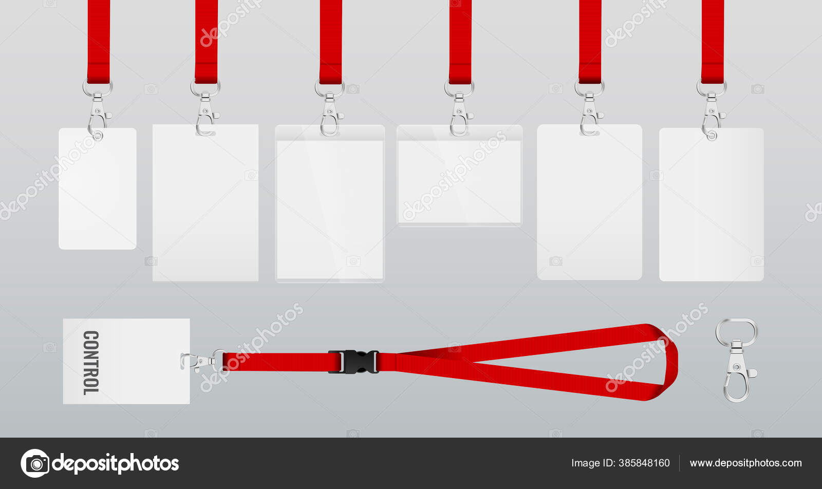 Set Lanyards Labels Different Formats Lanyards Access Control Security ...