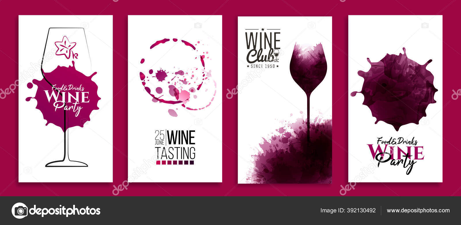 Templates Wine Designs Red Wine Stains Wine Glass Illustration Social ...
