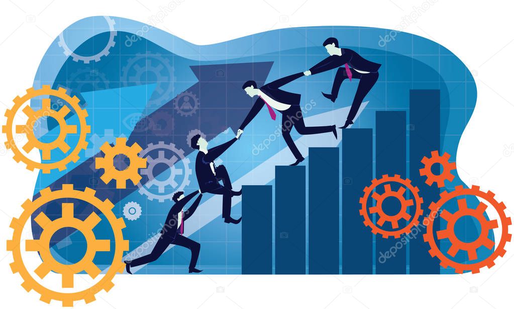 Ilustración vectorial. Concepto de liderazgo del trabajo en equipo ...