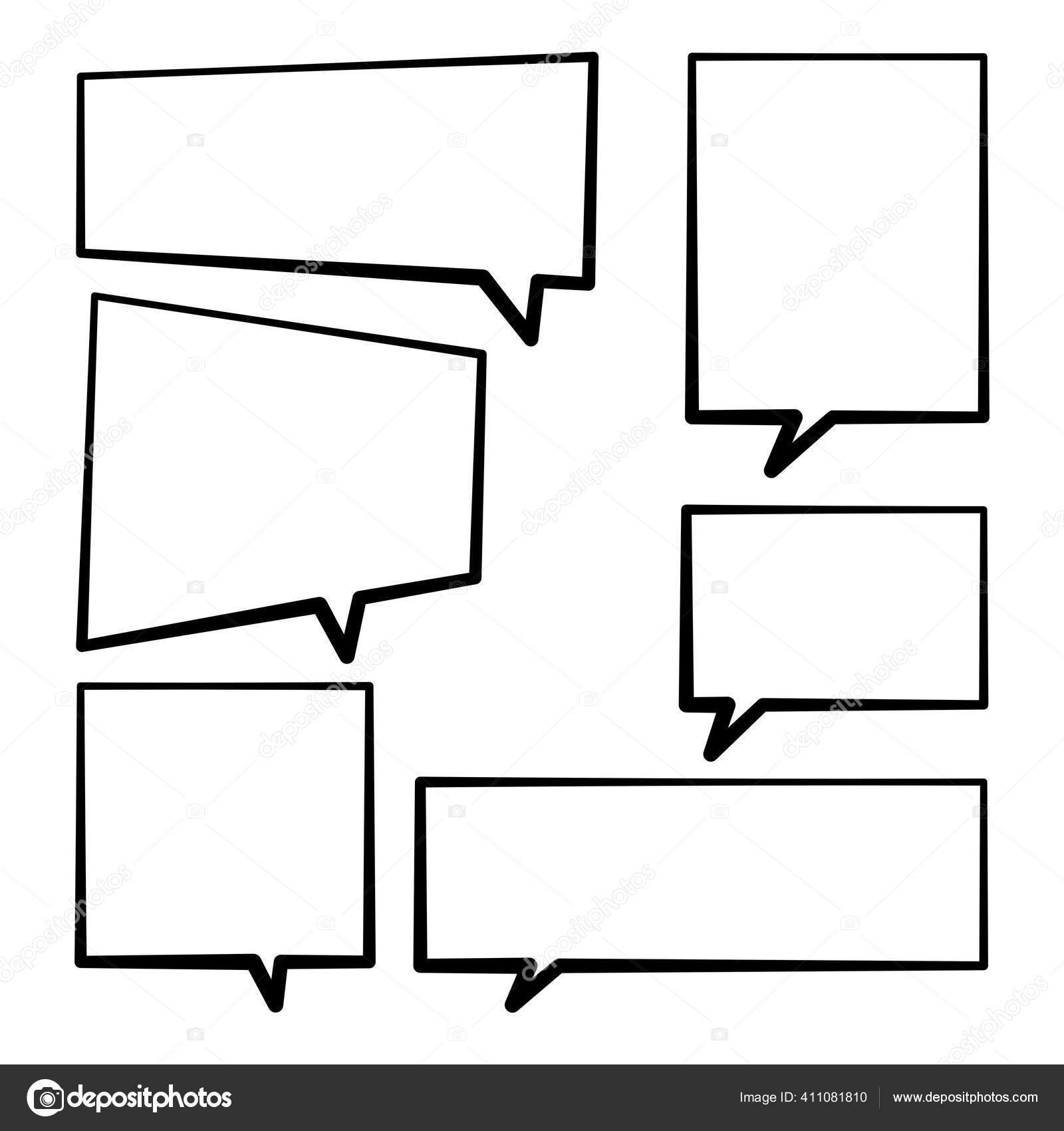 Set Vector Speech Bubbles Square Speech Bubbles Isolated White Stock Vector by ©soponpor 411081810