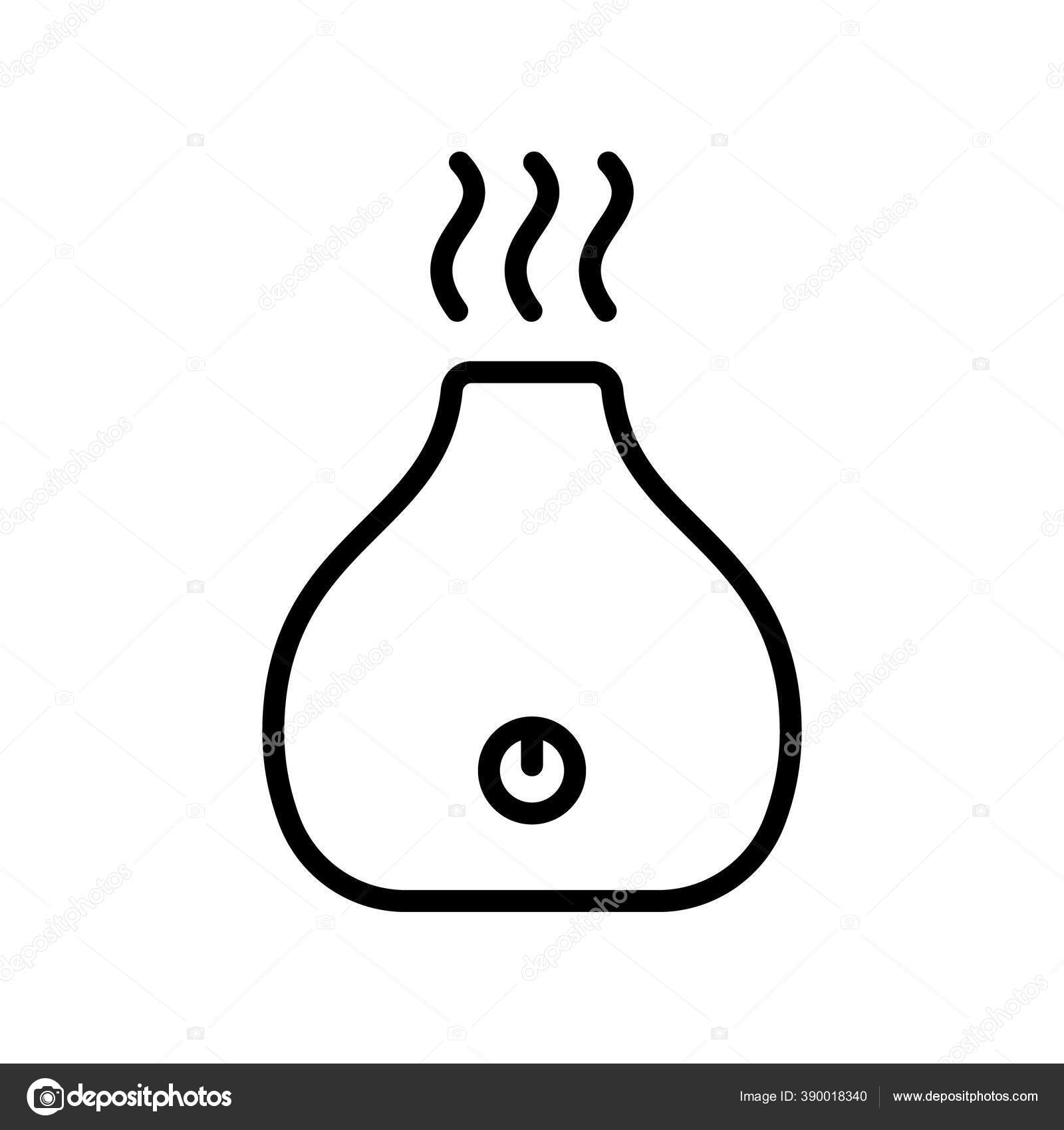 Electronic Aroma Diffuser Power Button Air Stream Line Art Icon Stock ...