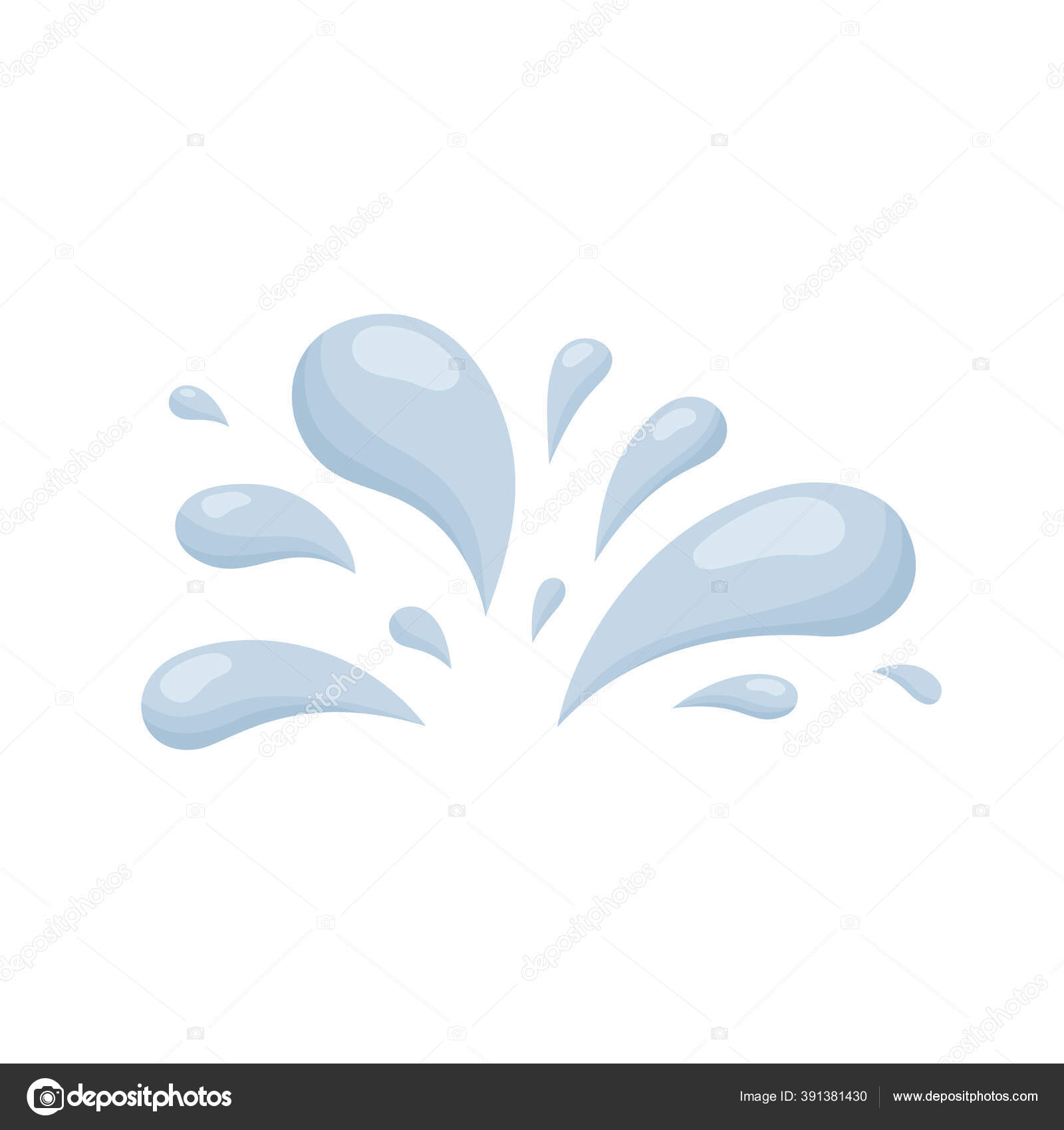 Splash Water Droplets Cartoon