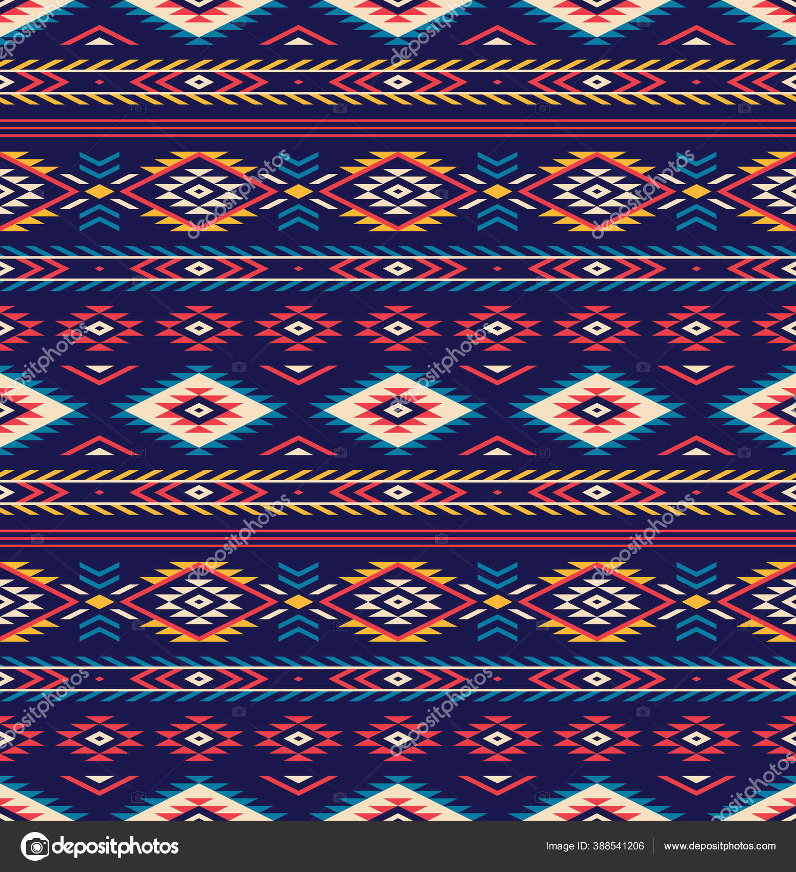 Tribal Pattern Vector Multicolored Aztec Native Background Seamless ...