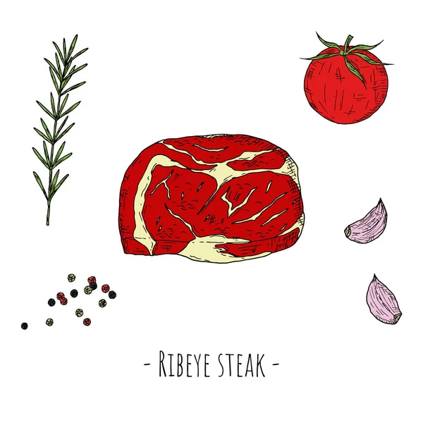 Ribeye Steak Vector Cartoon Illustration Isolated Object White ...