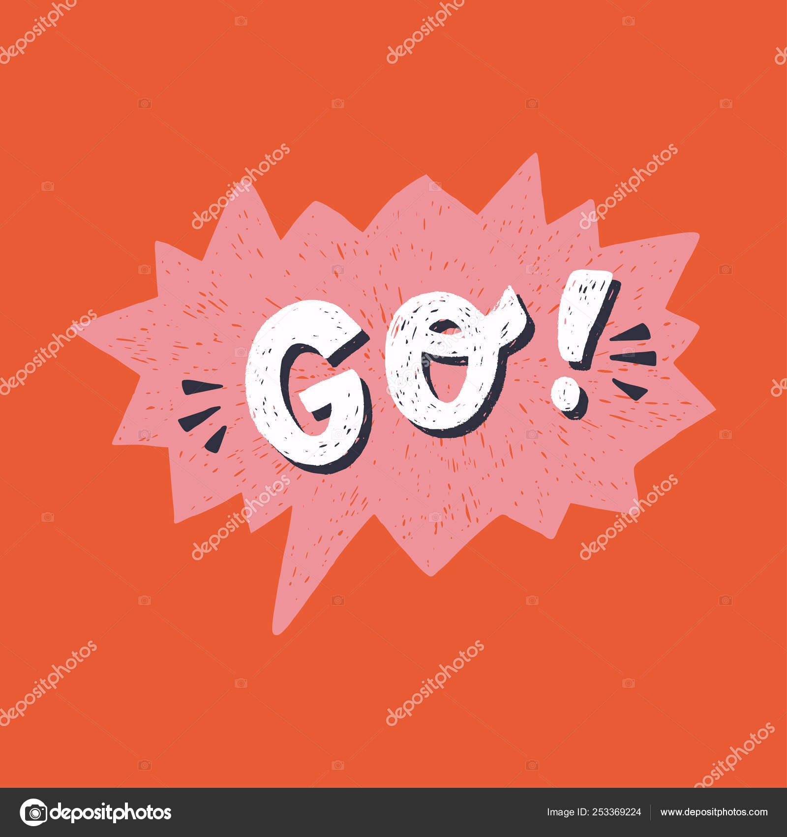 Go! hand lettering inscription Stock Vector Image by ©TashaNatasha ...