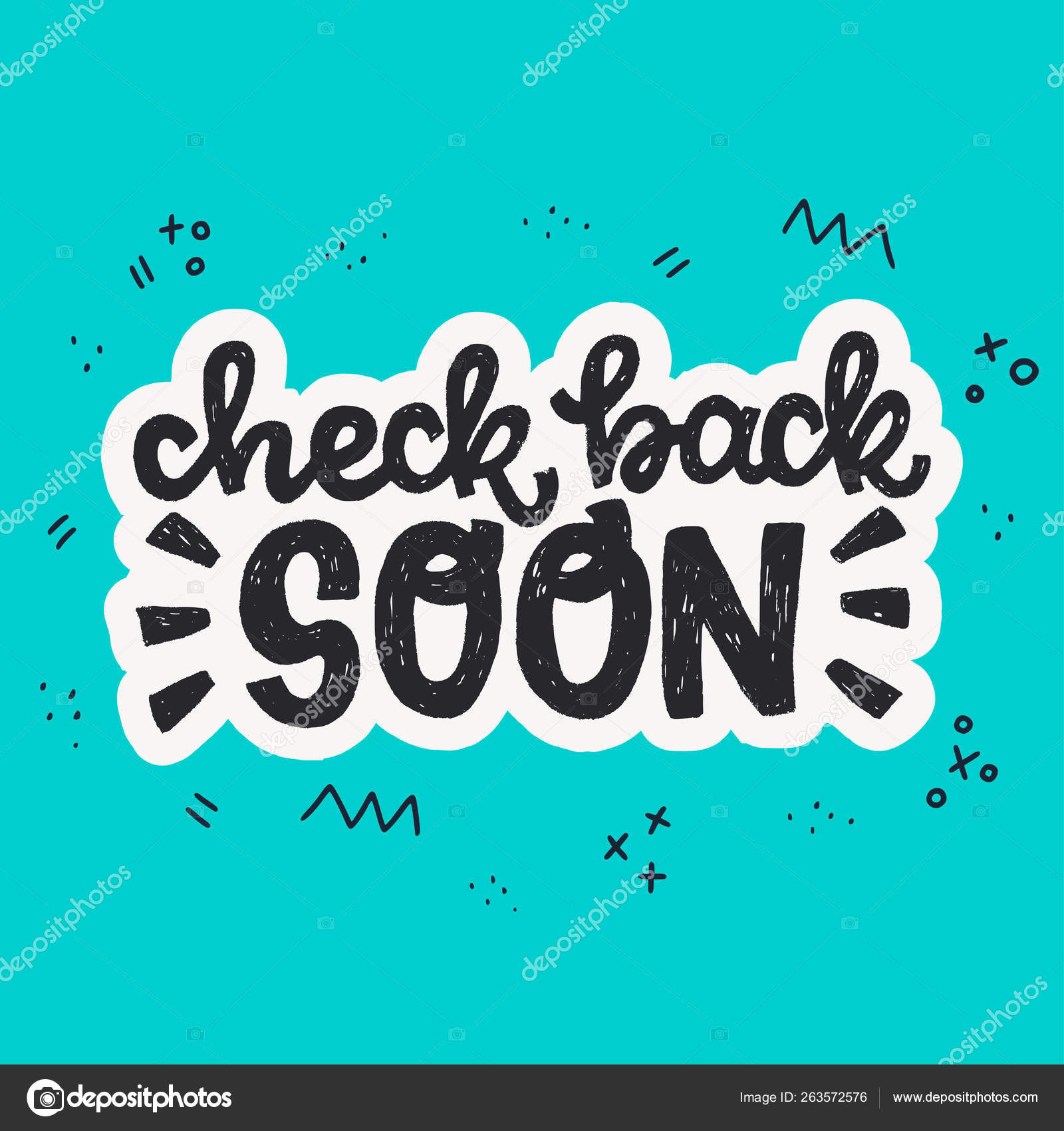 Check Back Soon hand lettered phrase Stock Vector by ©TashaNatasha ...