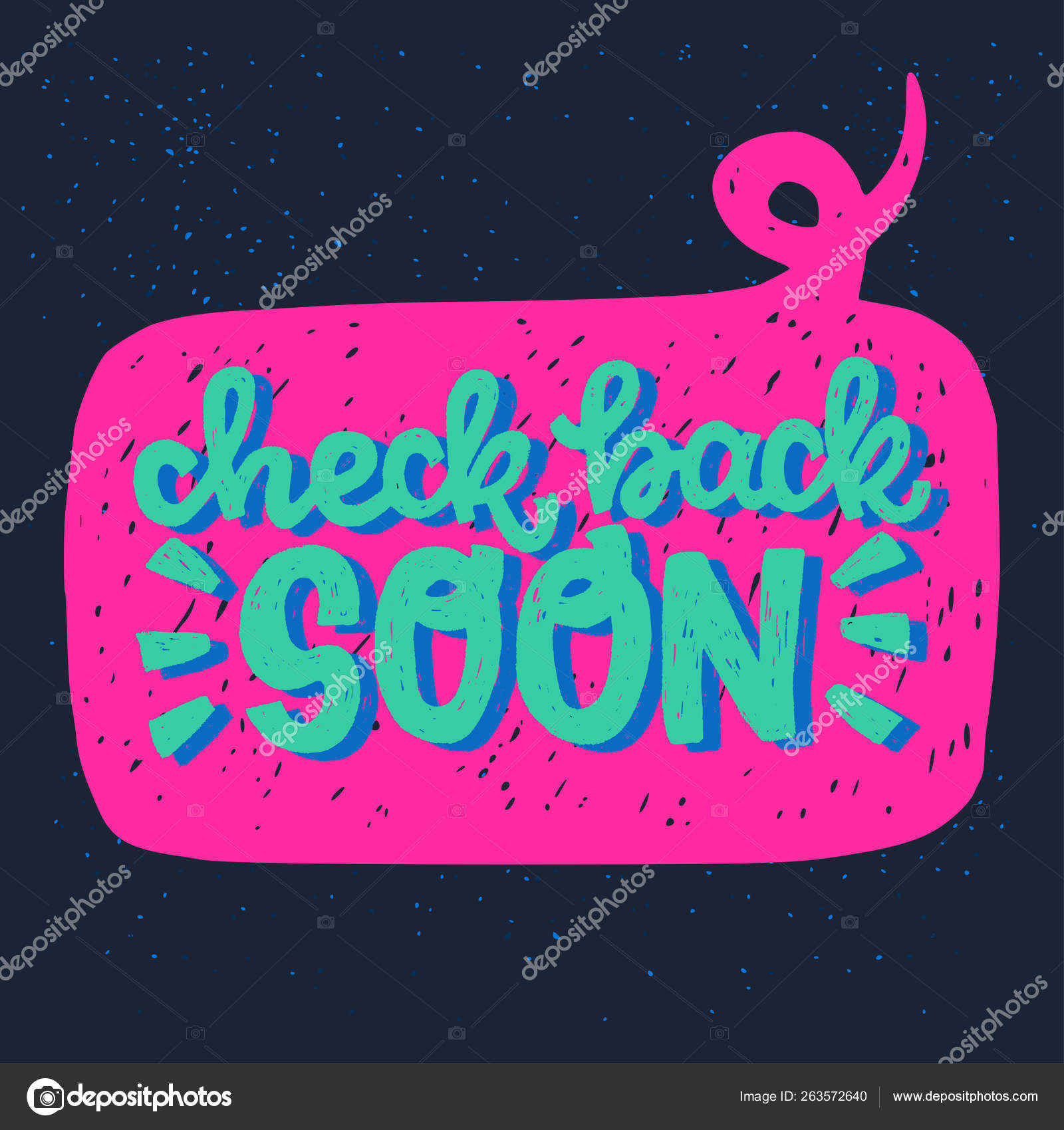Check Back Soon hand lettered phrase Stock Vector Image by ...