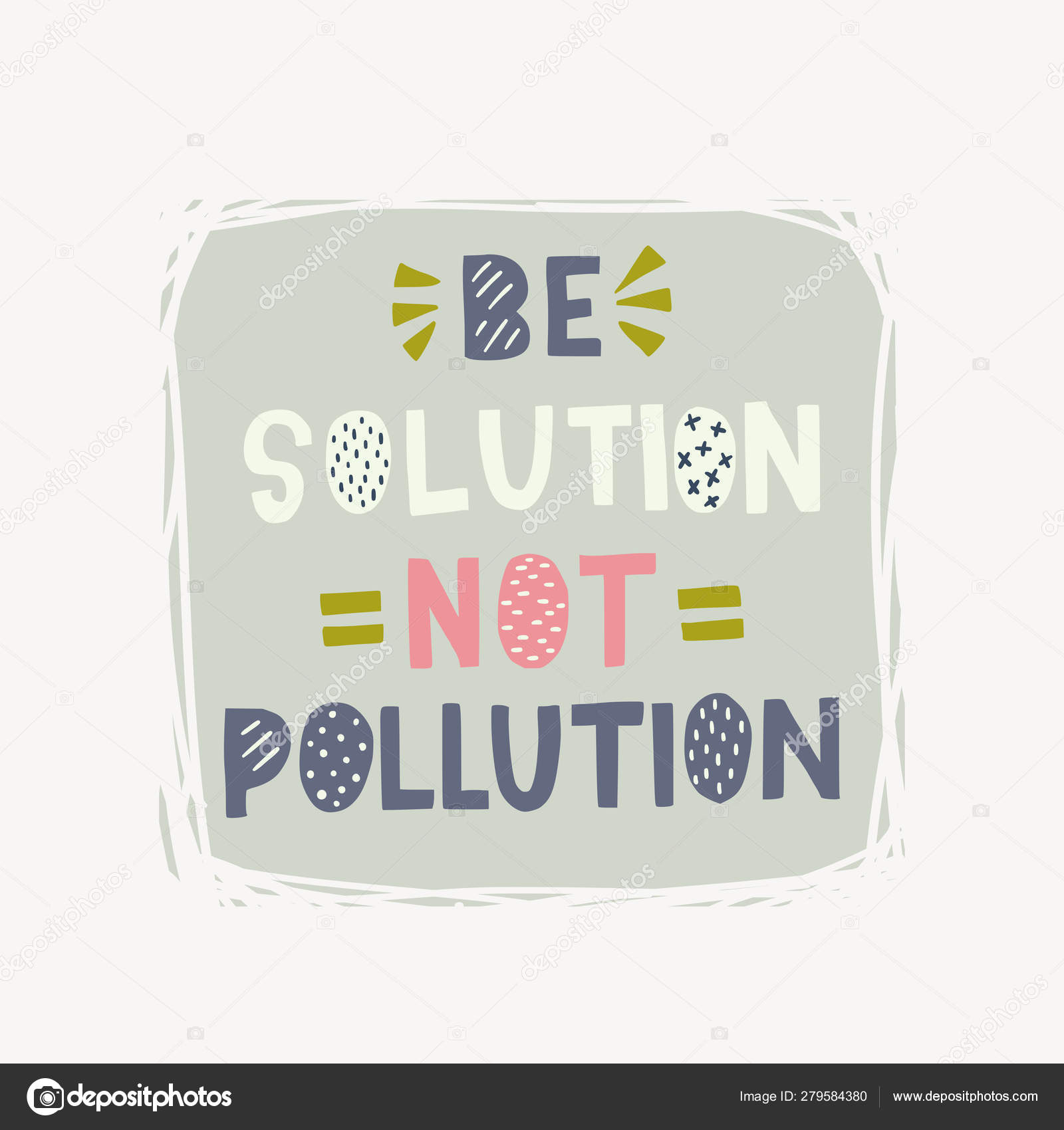 Be Solution Not Pollution hand lettering quote Stock Vector Image by ...