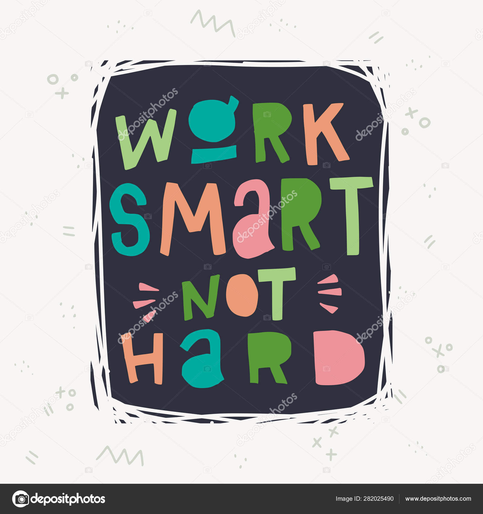 Work Smart Not Hard hand lettering inscription Stock Vector Image by ...