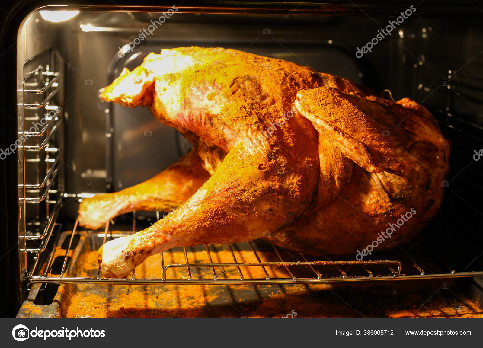 Close Turkey Grilled Baking Oven — Stock Photo © mobilinchen #386005712