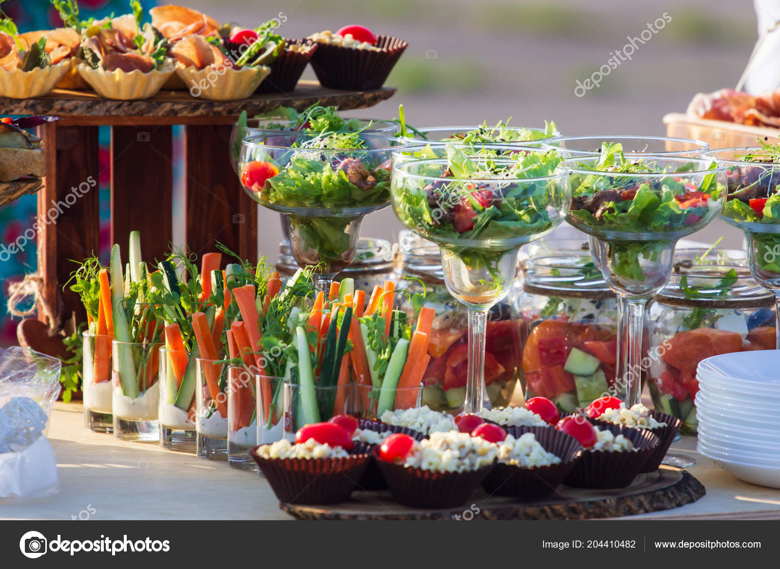 Catering Table Set Service Silverware Glass Stemware Restaurant Party ...