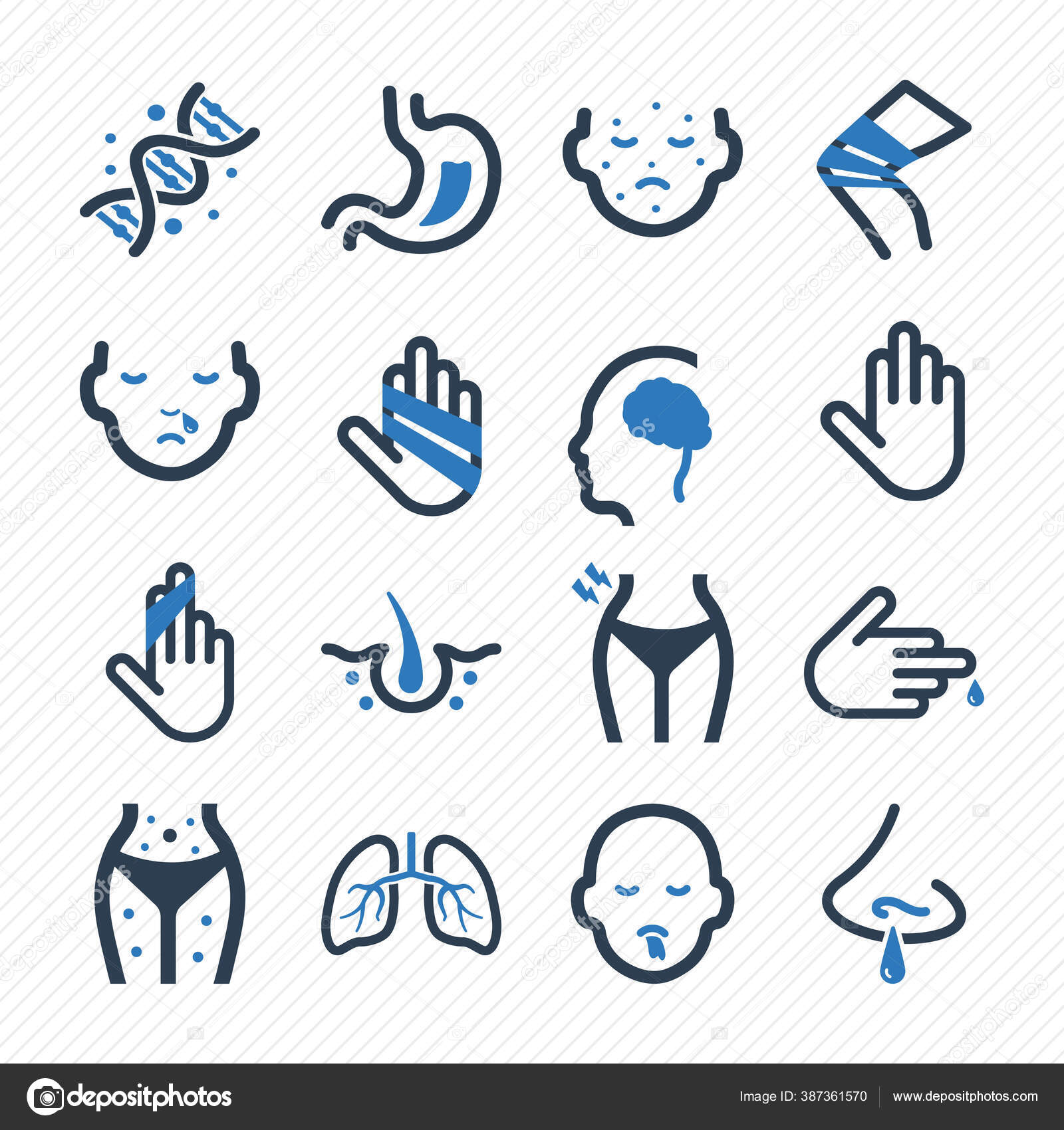 Ensemble D'icônes États Santé Maladies image vectorielle par junjun123 ...