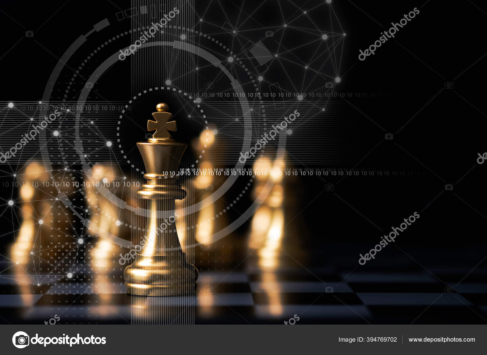 Golden King Chess Stand Front Others Chess Pieces Leadership Business ...