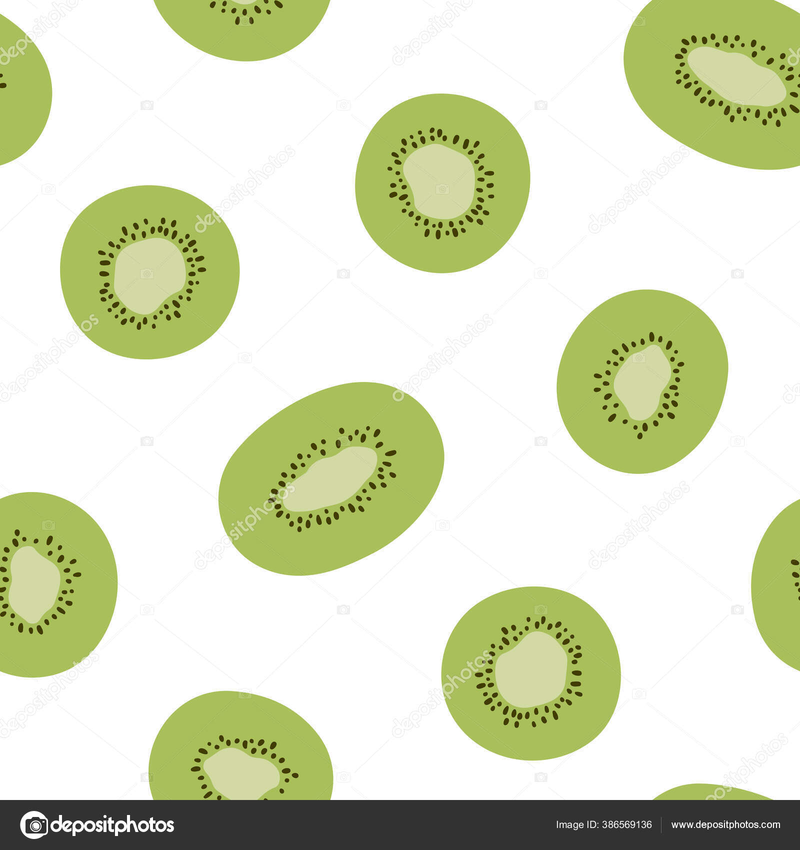 Simple Kiwi Vector Seamless Pattern Fruit Repeated Background Summer ...