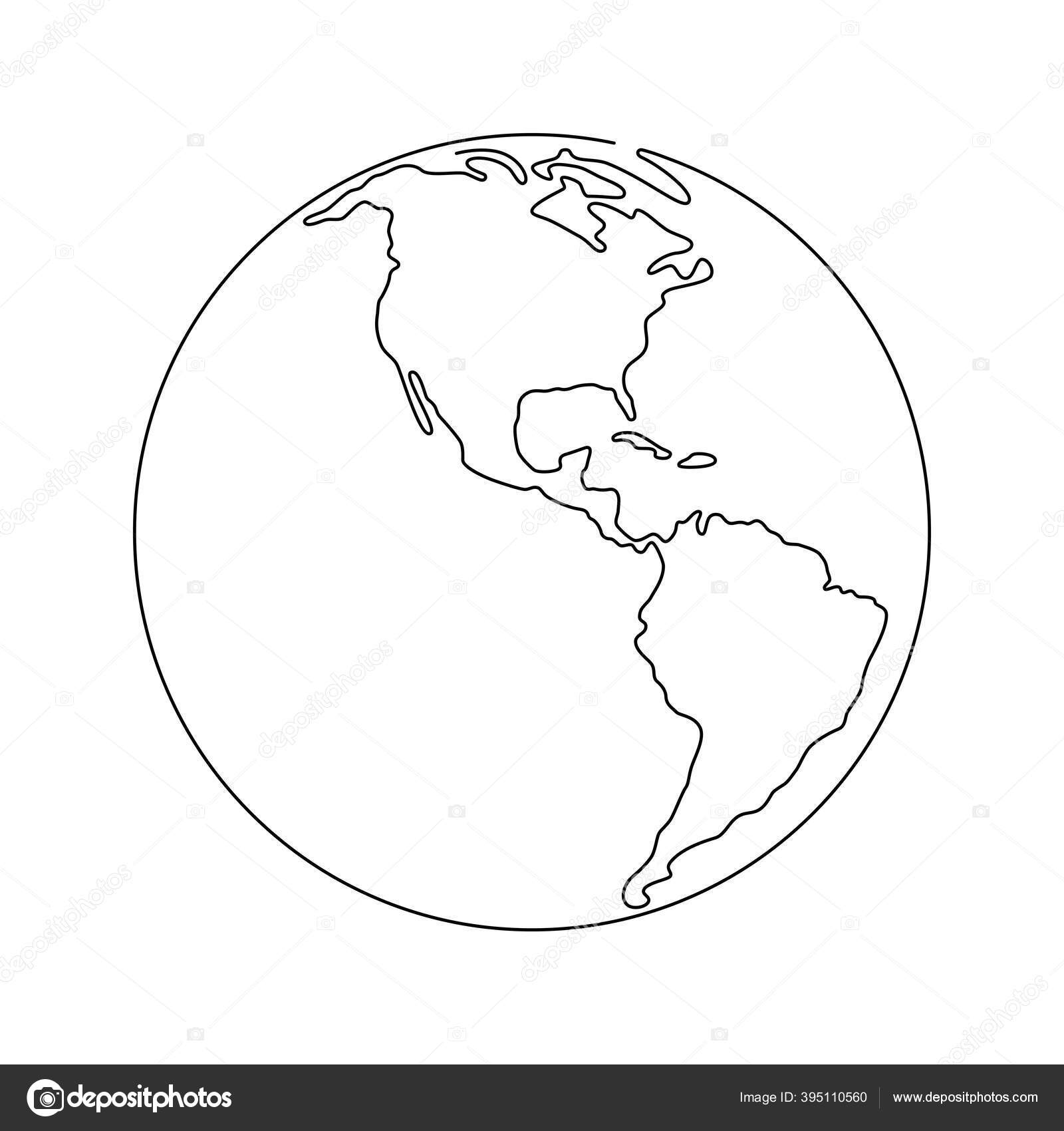Planet Earth Outline Map
