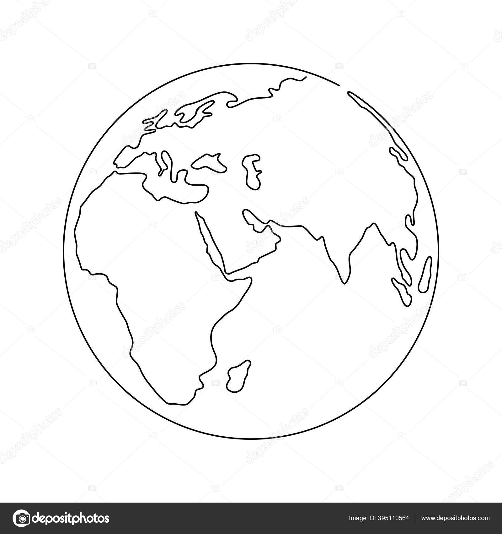 Outline Hand Drawn Earth Planet Earth Icon Vector Illustration Globe ... Outline Hand Drawn Earth Planet Earth Icon Vector Illustration Globe ...