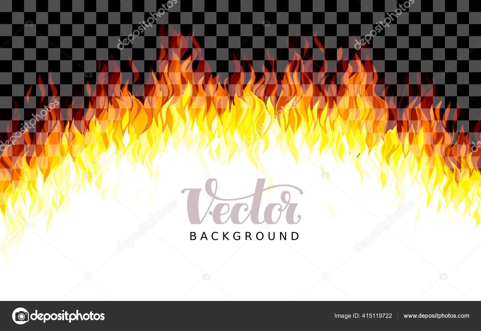 Realistic Transparent Vector Fire Flames Transparent Background Eps10 ...
