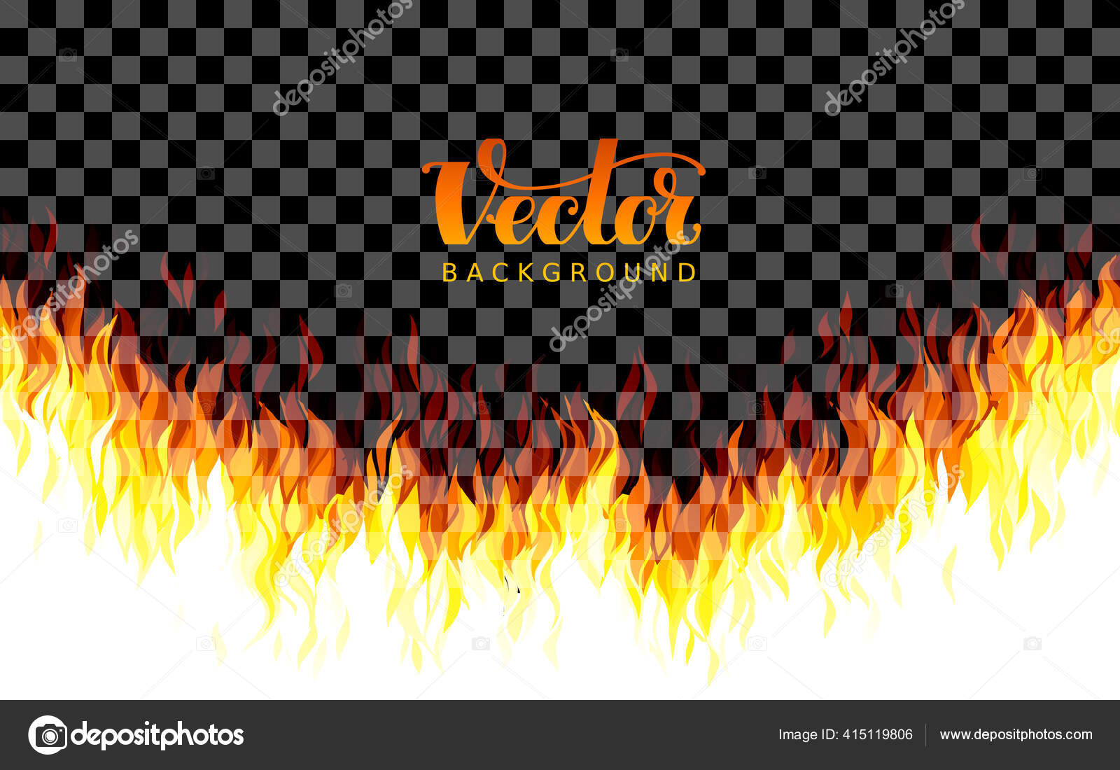 Realistic Transparent Vector Fire Flames Transparent Background Eps10 ...