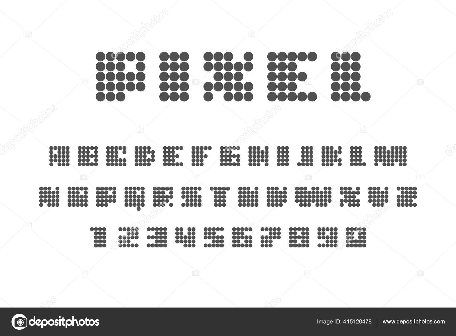 Pixel Font White Background Uppercase Letters Numbers Eps8 Rgb Global ...
