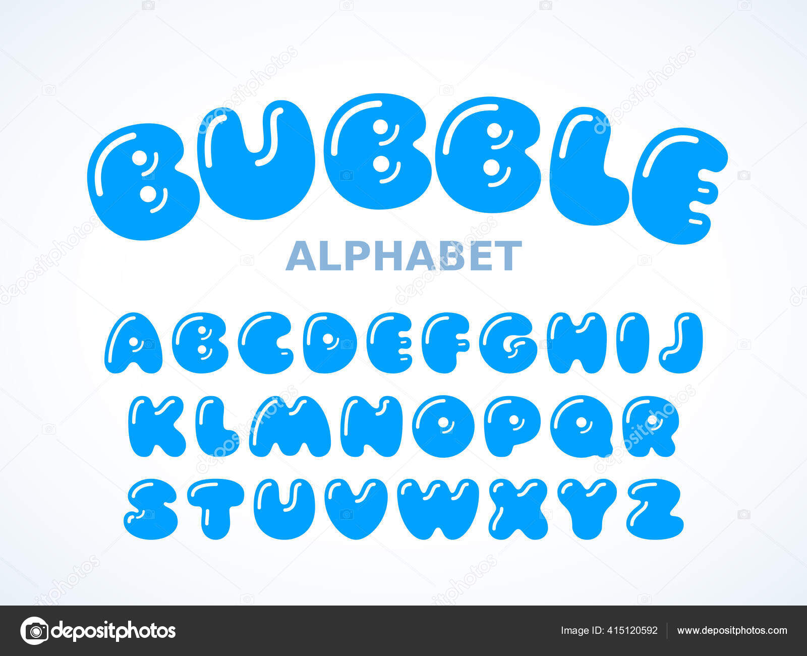 Vector Bubble Alphabet Letters Eps8 Rgb Global Colors Stock Vector by ...