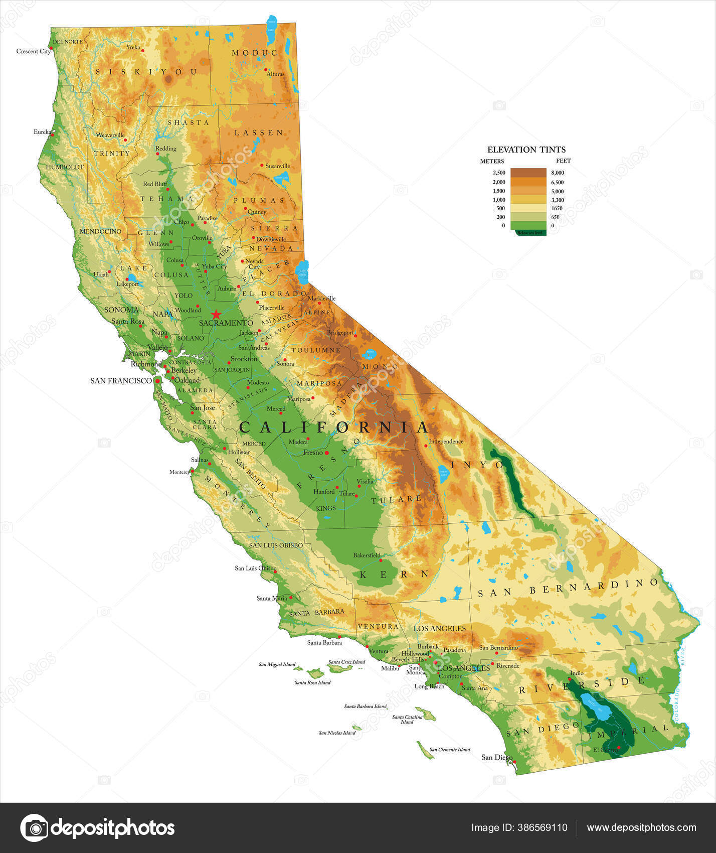 Mapa De California Con Regiones Mapa De California Mola Viajar