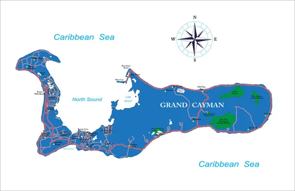 Grand cayman travel map Vector Art Stock Images | Depositphotos