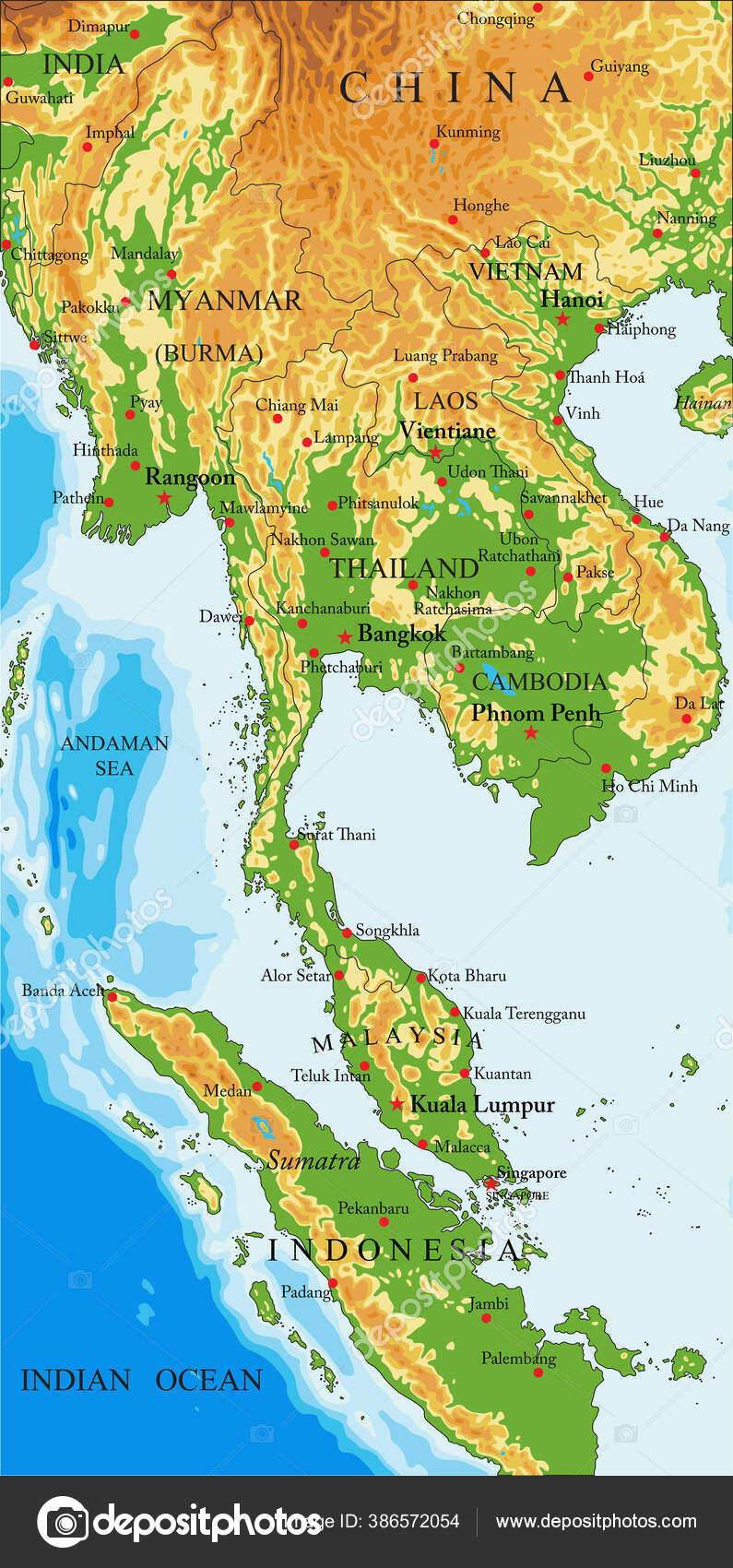 Mapa De Las Formas Del Relieve De Asia