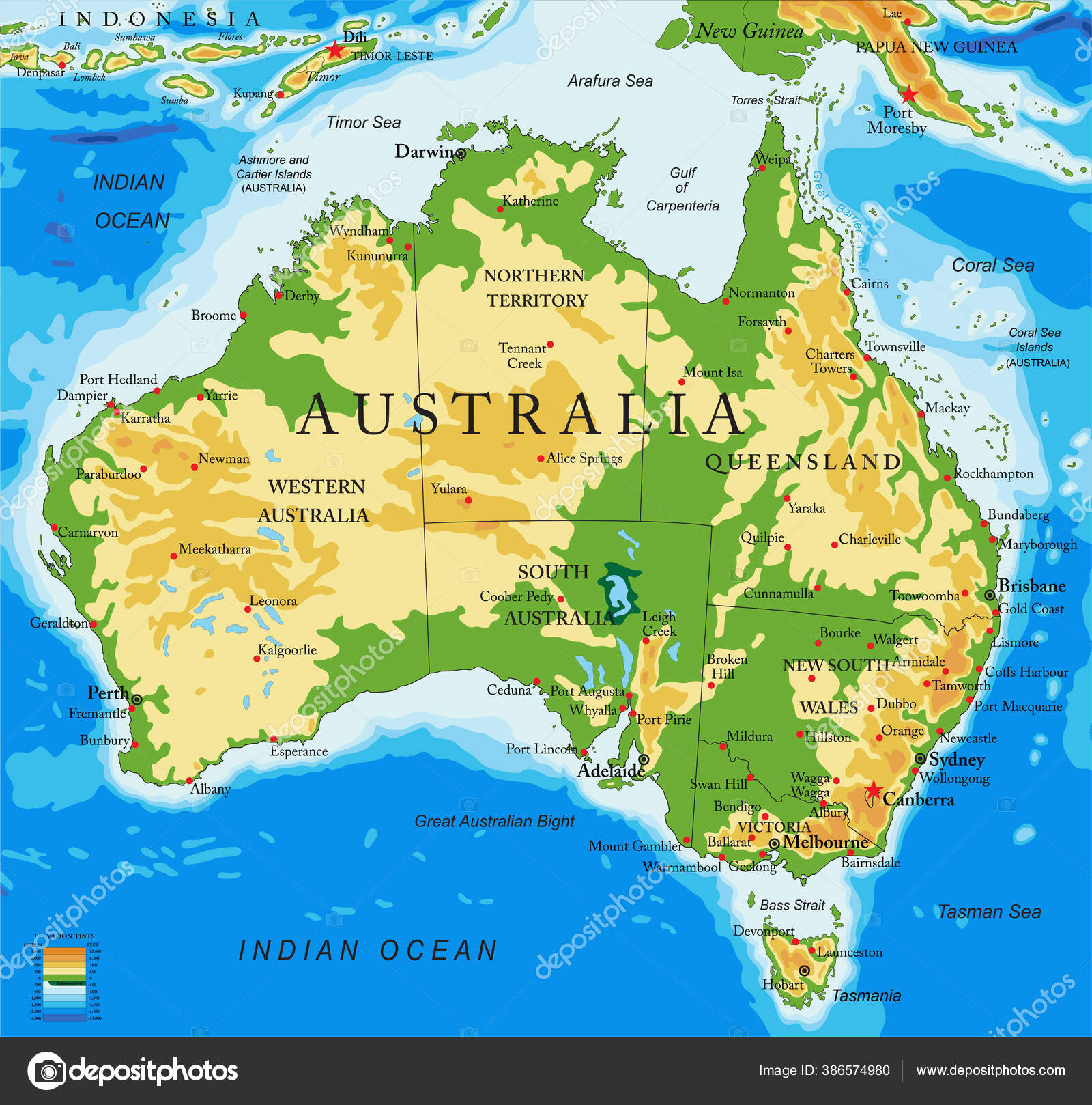 Mapa Fisico Da Oceania