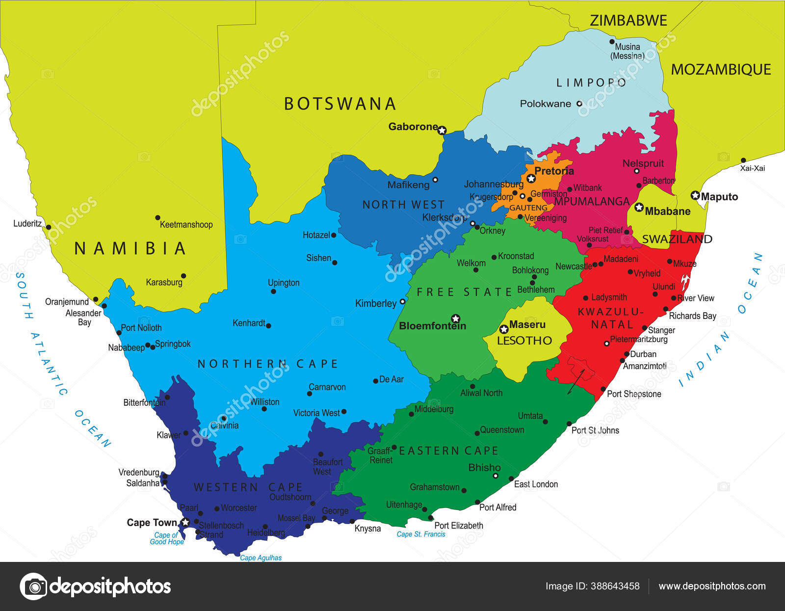 Interactive Map Of South Africa Map Of South African Regions,