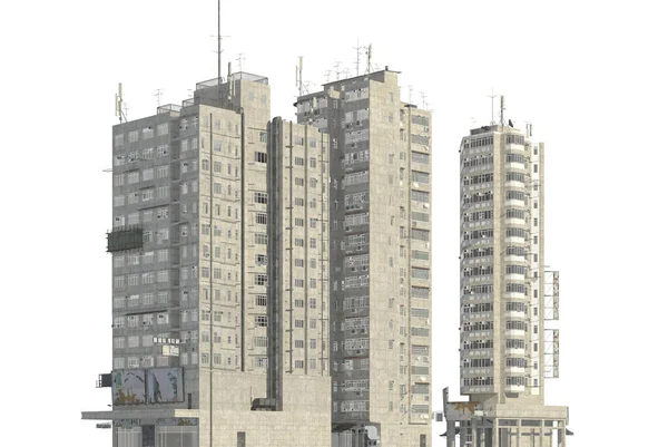 Slums buildings isolated on white background 3d illustration - Stock ...