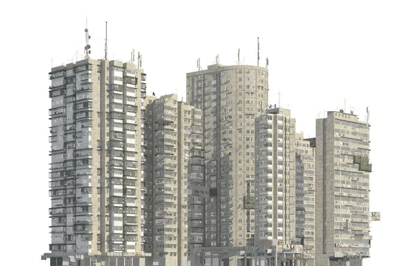 Slums buildings isolated on white background 3d illustration - Stock ...