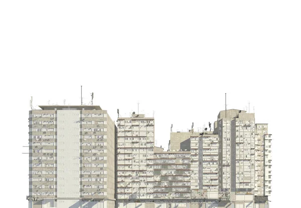 Slums buildings isolated on white background 3d illustration - Stock ...