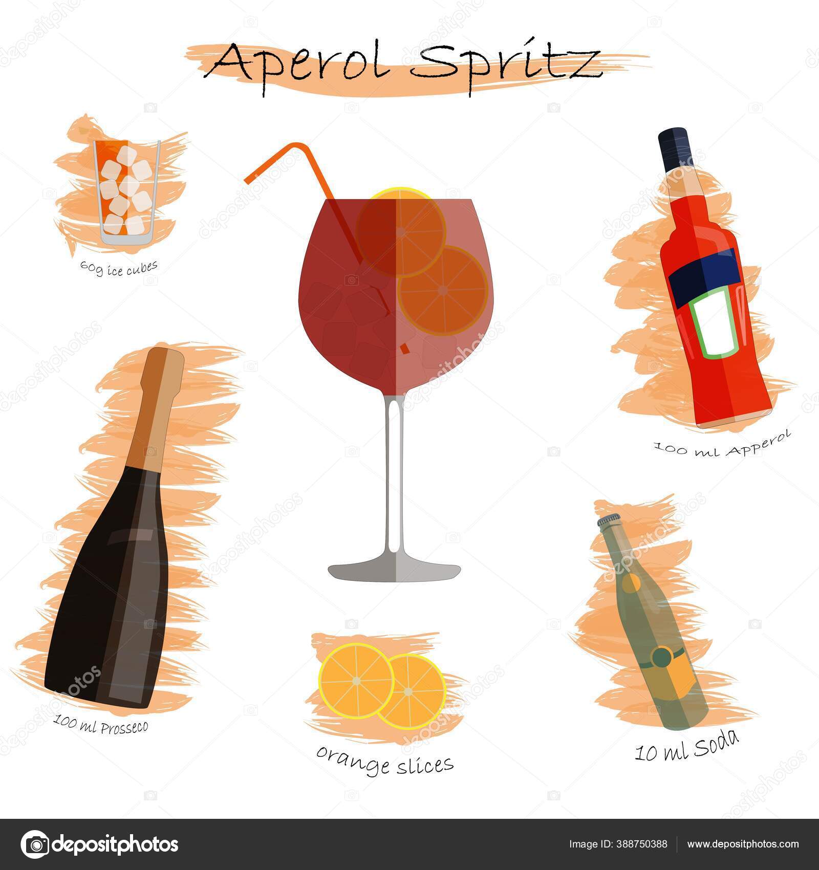 Aperol Spritz recipe infographics vector illustration Stock Vector ...