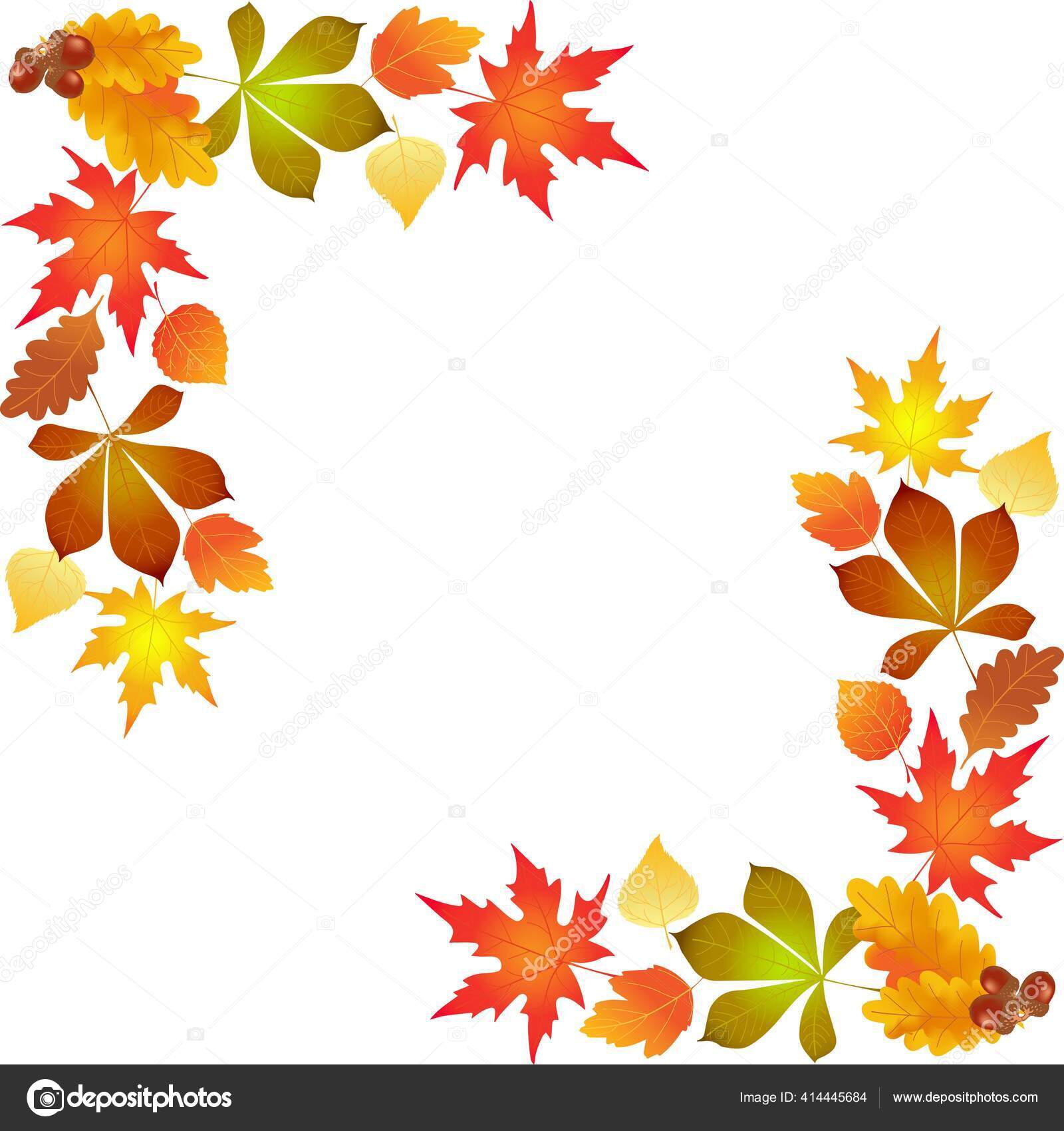 Autumn leaves, background frame, illustration, vector, Stock Vector by ...